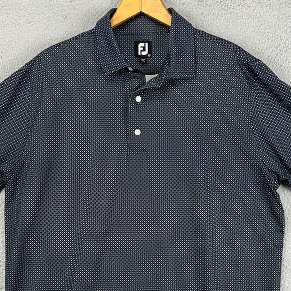 FootJoy | Shirts | Footjoy Fj Men Golf Polo Shirt Xl Black Geometric ...